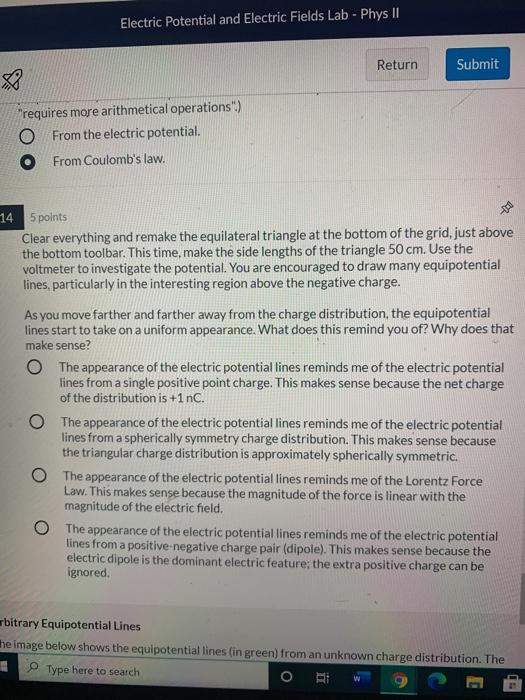 Solved Electric Potential and Electric Fields Lab - Phys II | Chegg.com