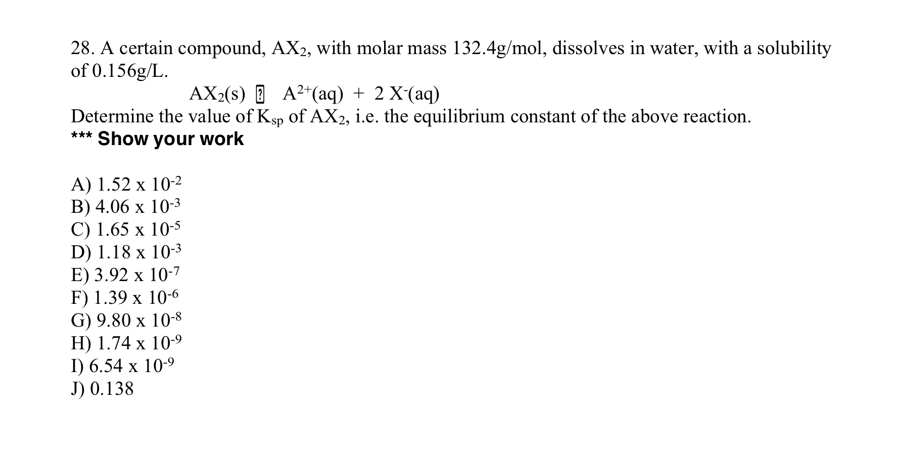 Solved A certain compound, Ax2, ﻿with molar mass 132.4gmol, | Chegg.com