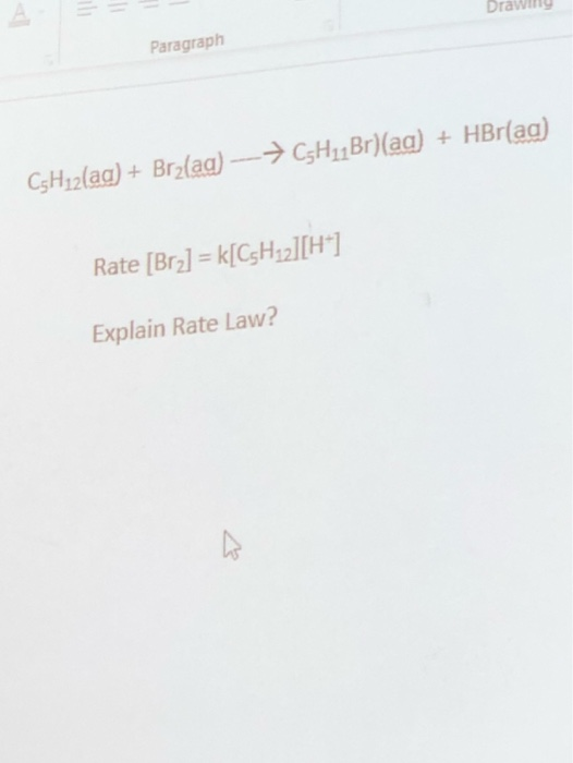 Solved Drawiny Paragraph C3H12(aq) + Brzlag) ---+ | Chegg.com
