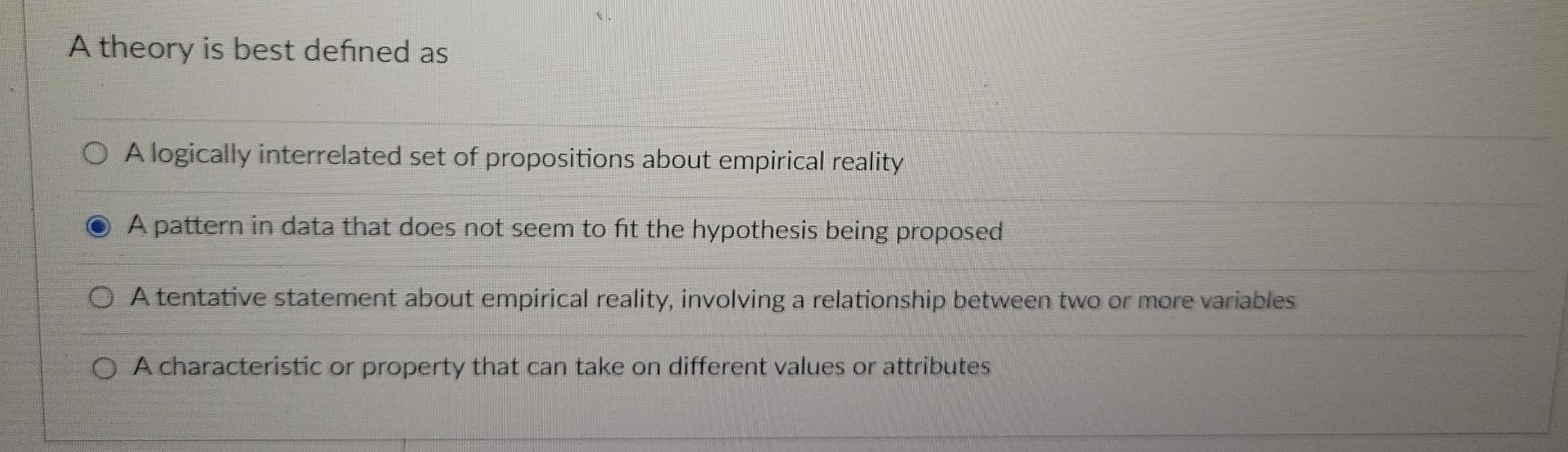 A theory is best defined as O A logically | Chegg.com