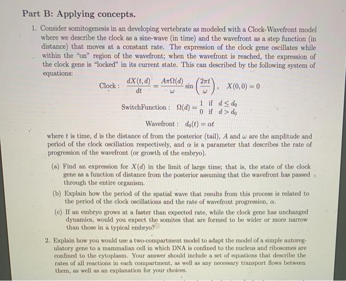 2nt 9 اليقي الها Part B: Applying concepts. 1. | Chegg.com