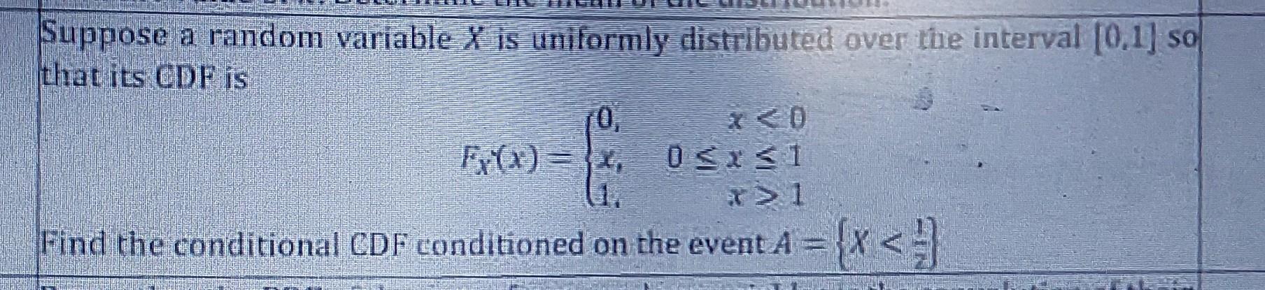 Solved Suppose a random variable X is uniformly distributed | Chegg.com