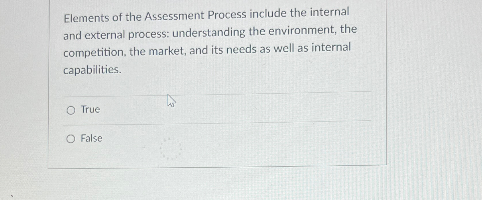 Solved Elements of the Assessment Process include the | Chegg.com