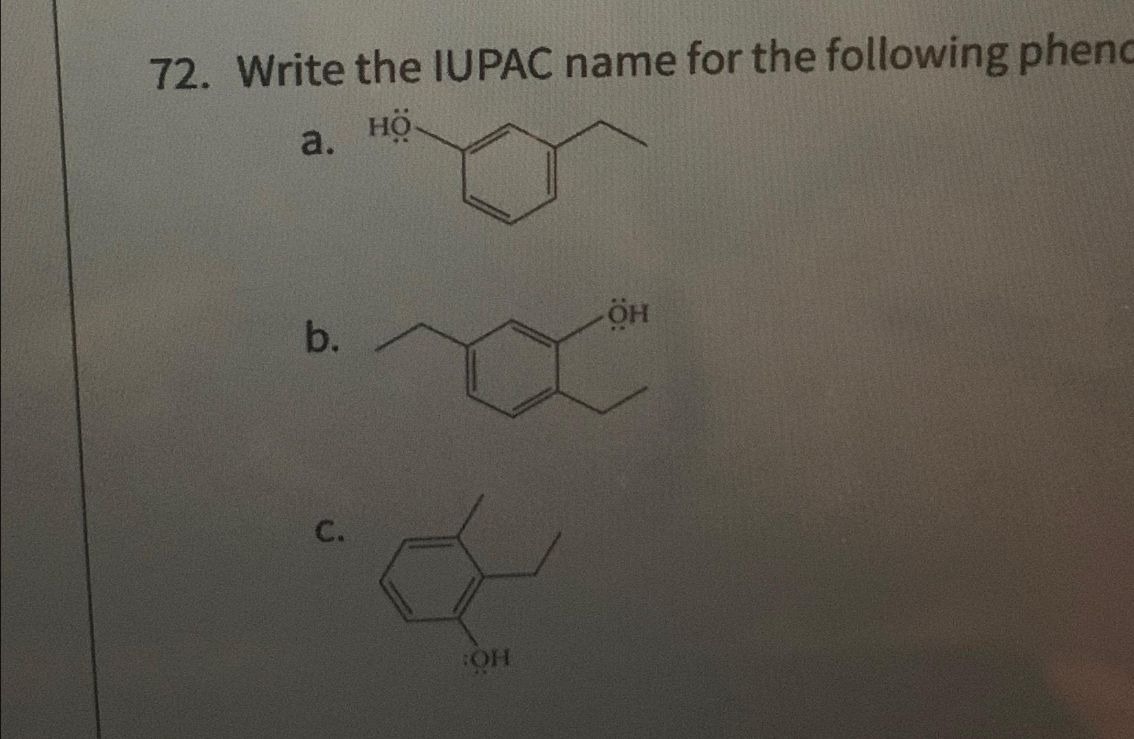Solved Write the IUPAC name for the following phnol | Chegg.com