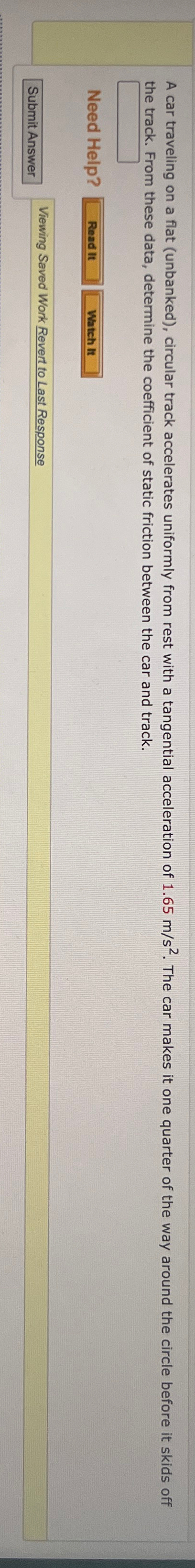 Solved A car traveling on a flat (unbanked), ﻿circular track | Chegg.com