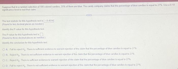 Solved Suppose that in a random selection of 100 colored | Chegg.com