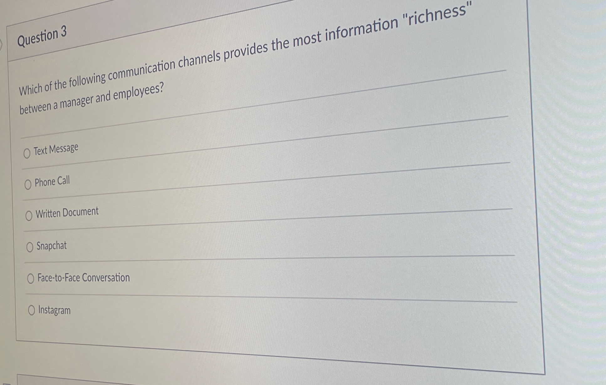 Solved Question 3Which of the following communication | Chegg.com