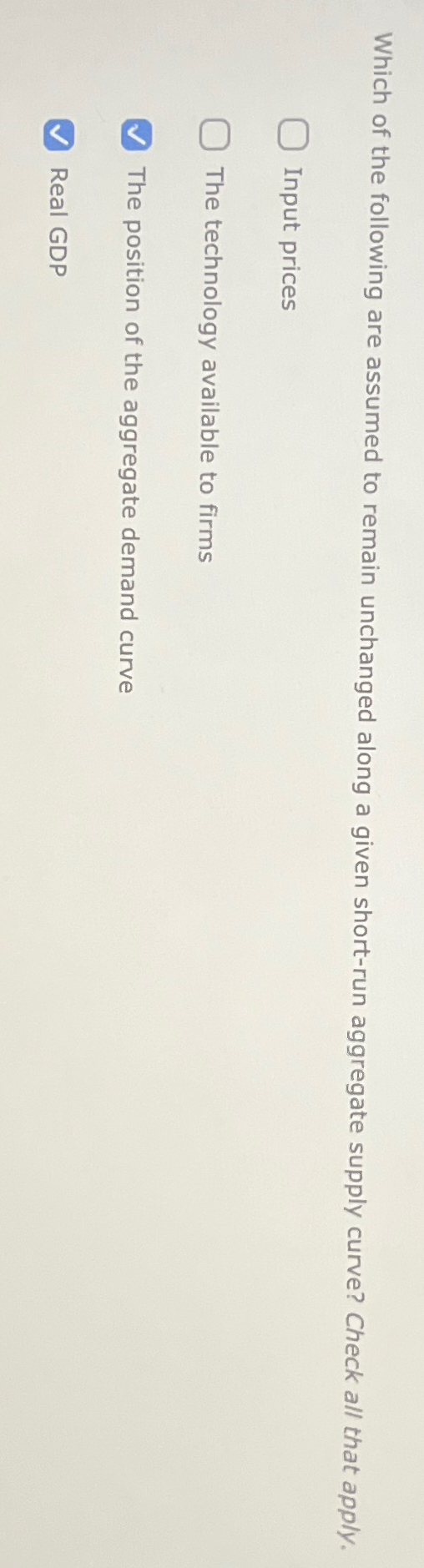 Solved Which of the following are assumed to remain | Chegg.com