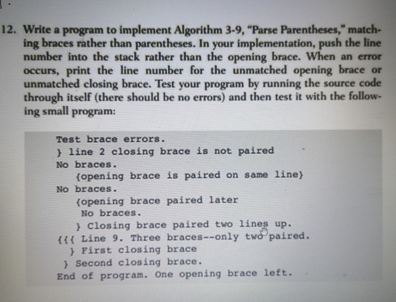 12. Write a program to implement Algorithm 3-9,"Parse | Chegg.com