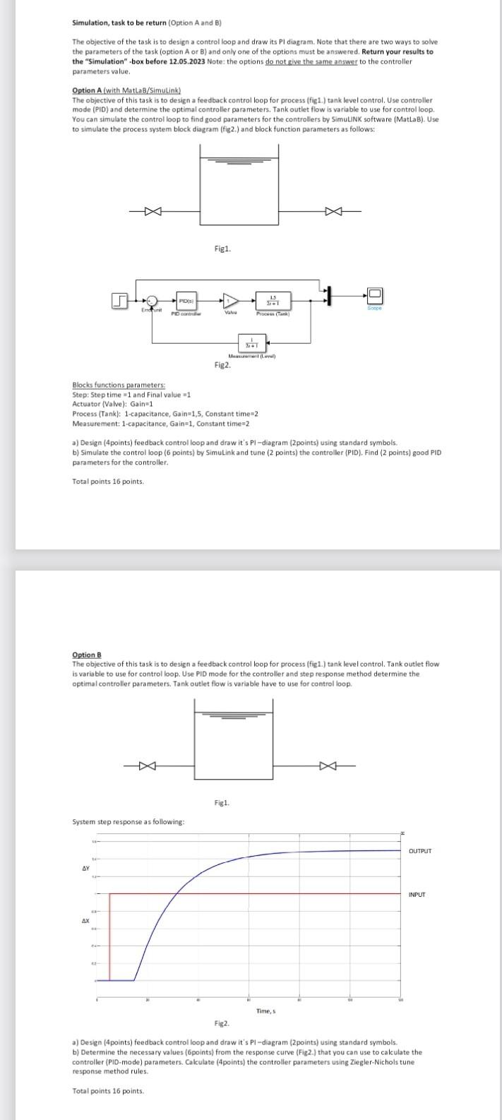 Solved Simulation, task to be return (Option A and B ) The | Chegg.com