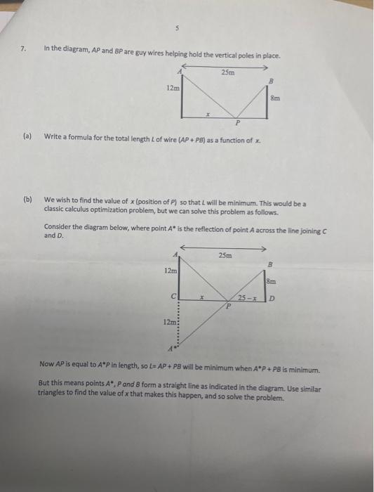 Solved 7. 5 (b) In the diagram, AP and BP are guy wires | Chegg.com