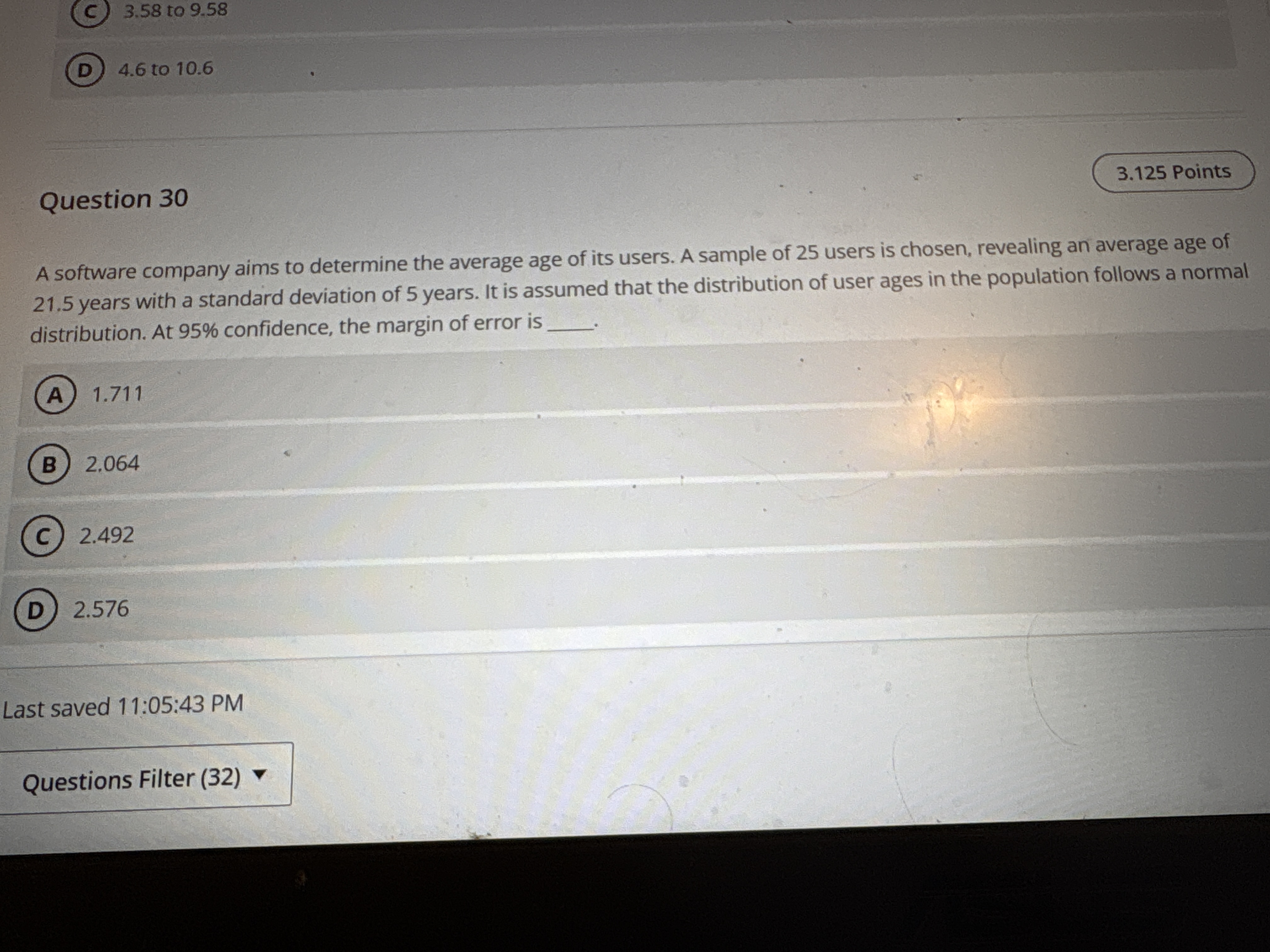 Solved Question 30 ﻿A software company aims to determine the | Chegg.com