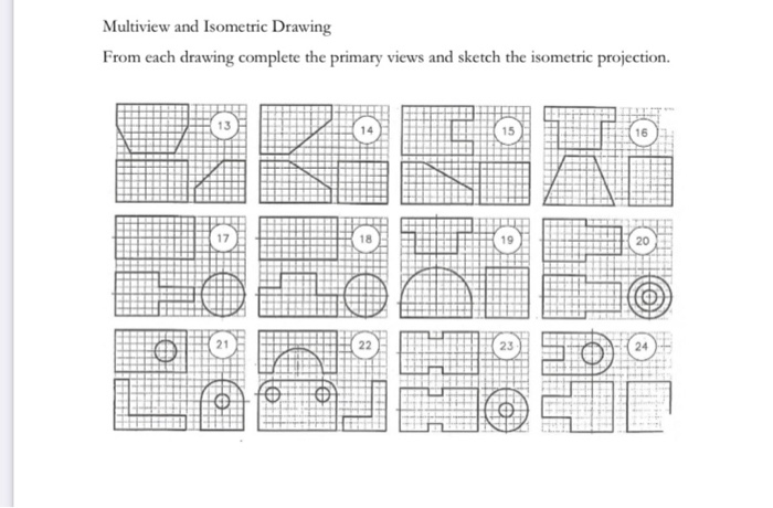 Solved Multiview and Isometric Drawing From each drawing | Chegg.com