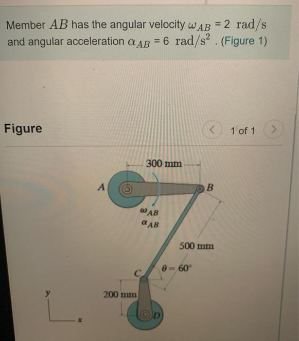 Solved Member AB has the angular velocity WAB = 2 rad/s and | Chegg.com