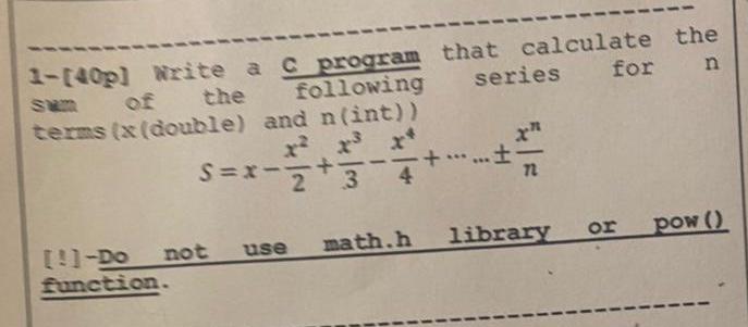 Solved 1 40p Write A Following C Program That Calculate 