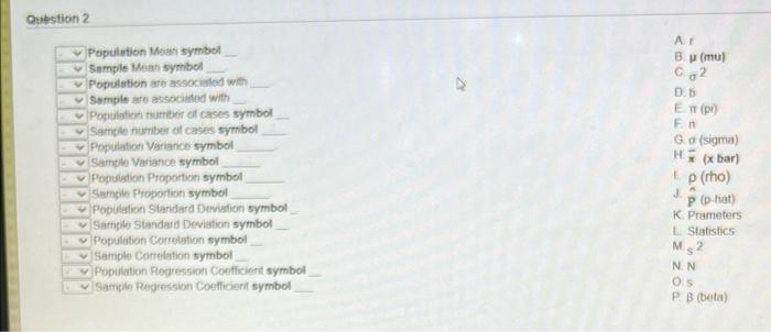 Solved Question 2 - Populetion Mous symbol - Sample Mean | Chegg.com