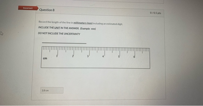 Solved Record the length of the line in millimeters (mm) | Chegg.com
