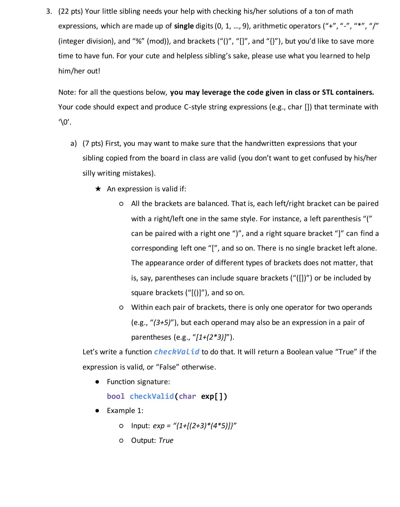 Solved (22 ﻿pts) ﻿Your little sibling needs your help with | Chegg.com
