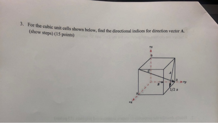Solved 3. For the cubic unit cells shown bel (show steps) | Chegg.com