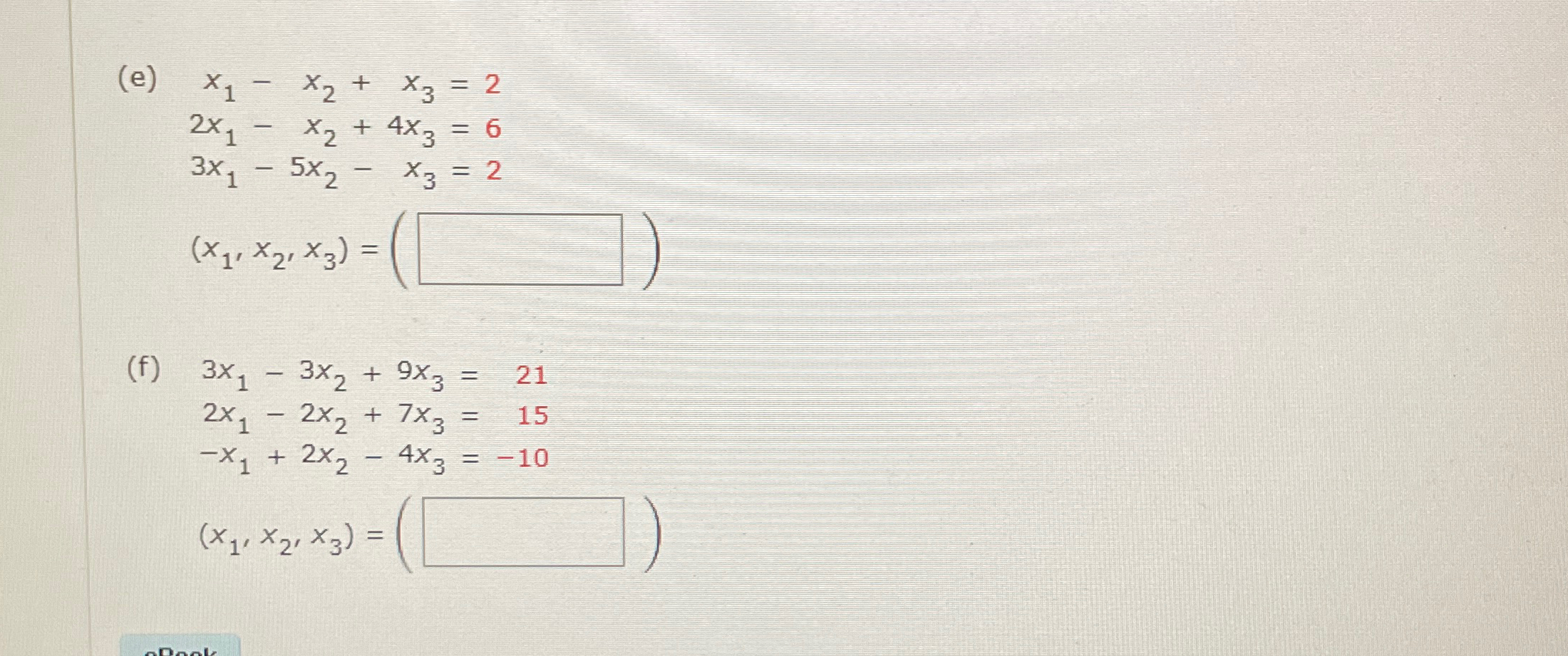 Solve (if possible) ﻿each of the following systems of | Chegg.com