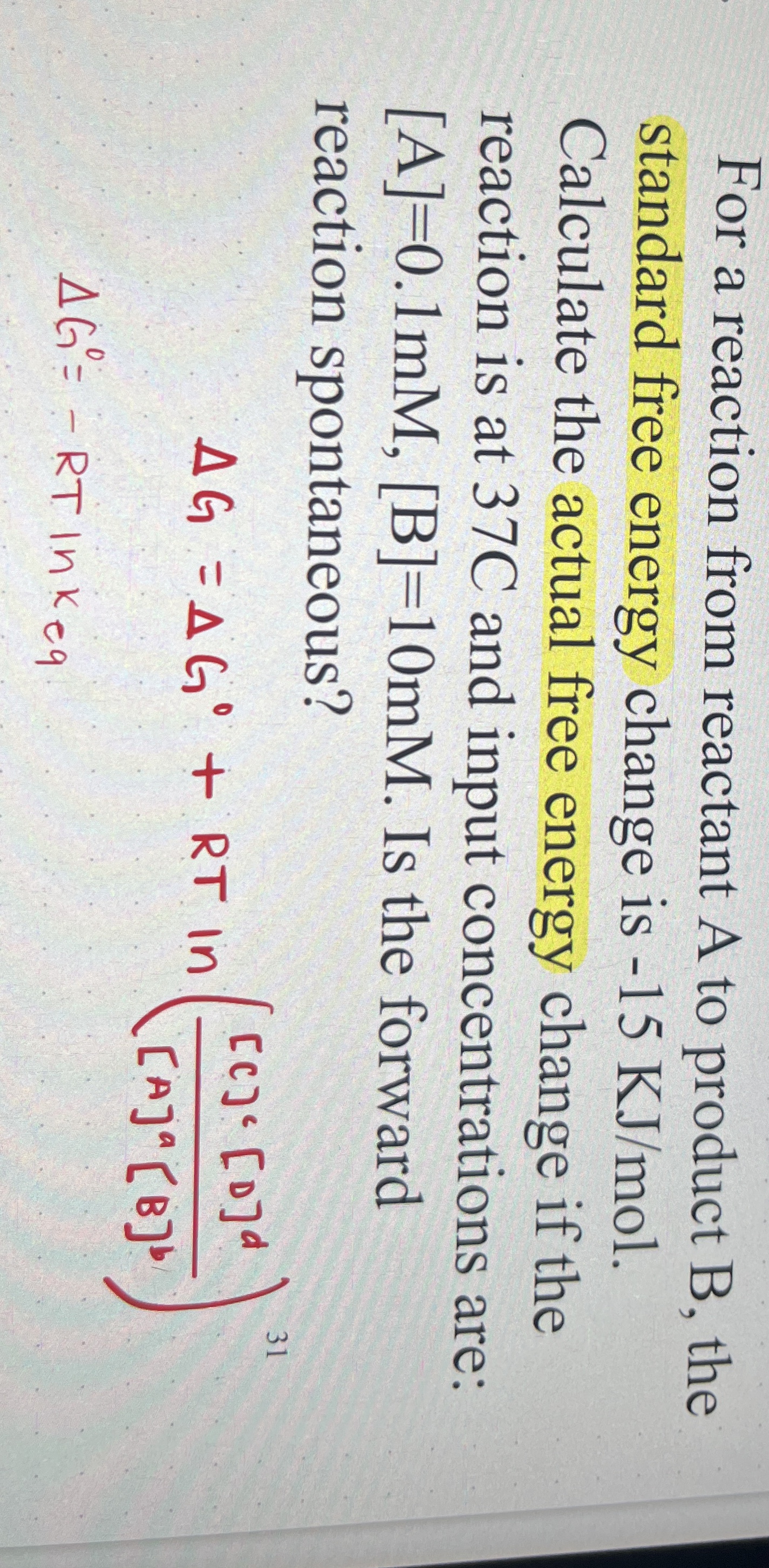Solved For a reaction from reactant A to product B , ﻿the | Chegg.com