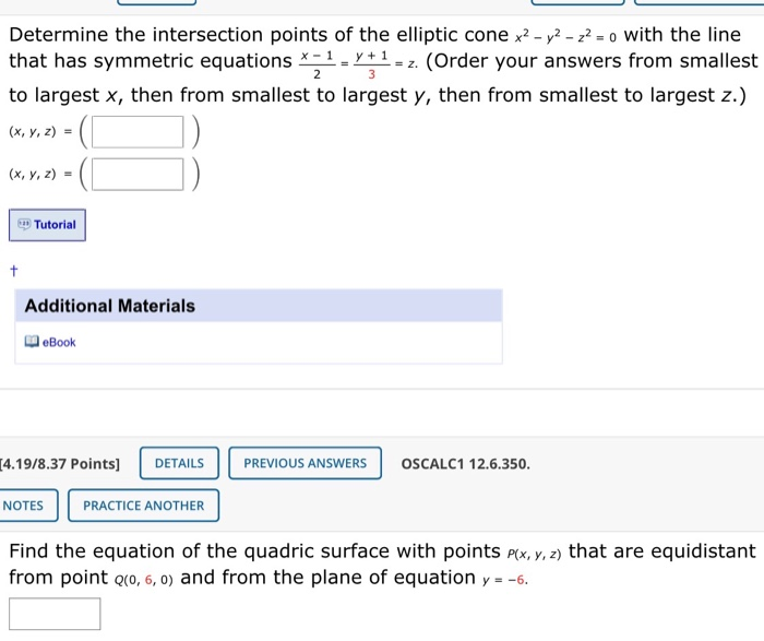 Solved Determine the intersection points of the elliptic | Chegg.com