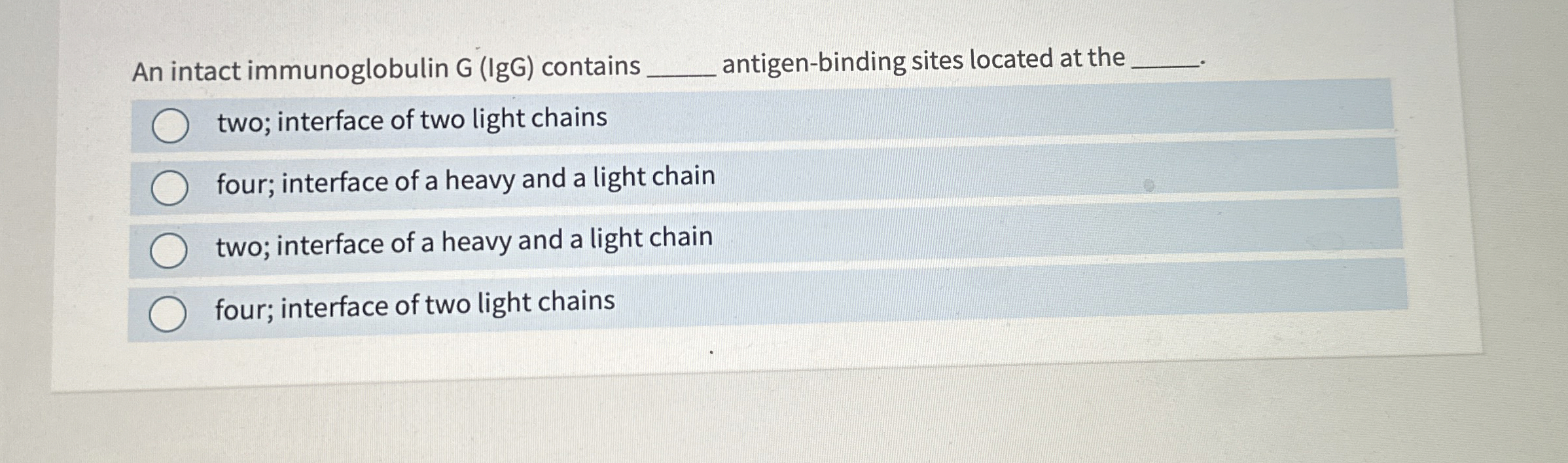 Solved An intact immunoglobulin G (IgG) ﻿contains q, | Chegg.com