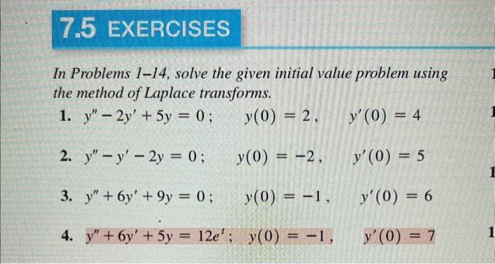 Solved In Problems 1-14, solve the given initial value | Chegg.com