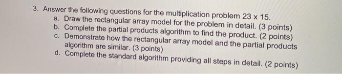 Solved 3. Answer the following questions for the | Chegg.com