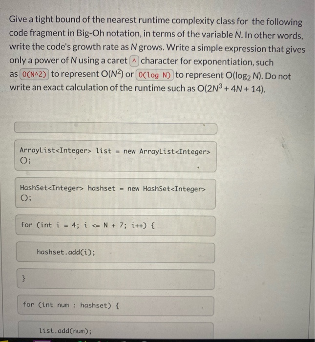 Solved Give a tight bound of the nearest runtime complexity | Chegg.com