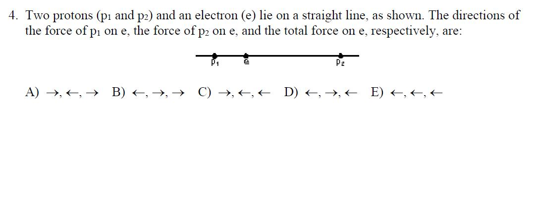 Solved Two protons (p1 and p2) and an electron (e) lie on a | Chegg.com