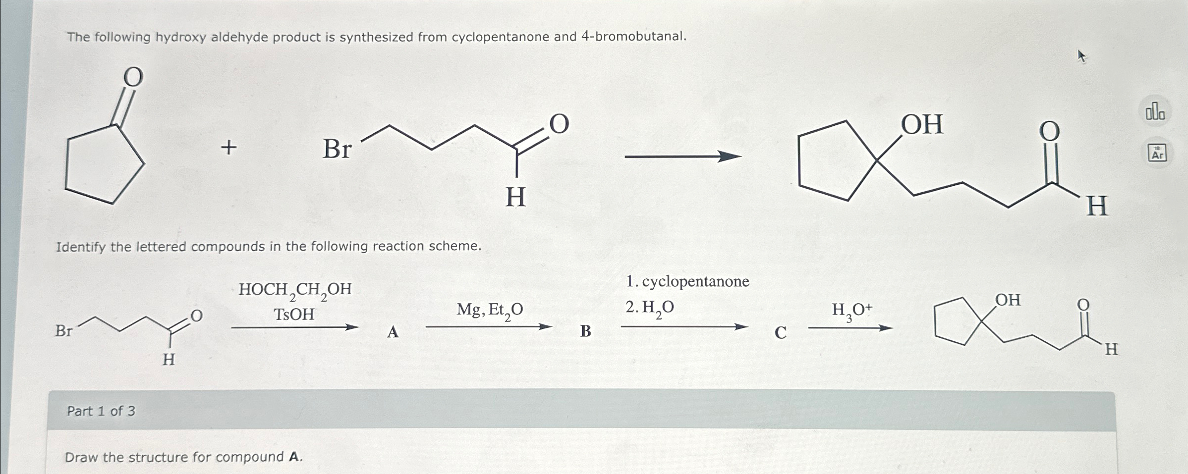 Solved The following hydroxy aldehyde product is synthesized | Chegg.com