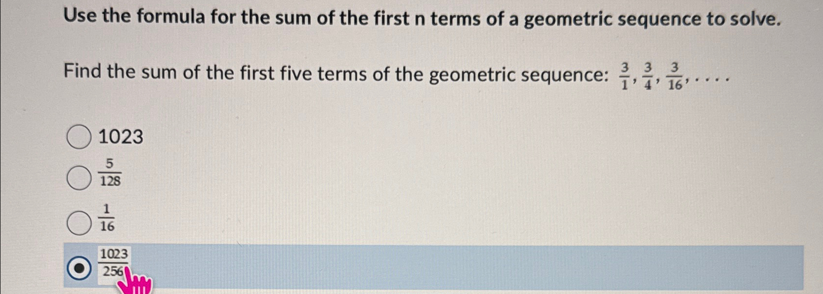 Solved Use the formula for the sum of the first n ﻿terms of | Chegg.com