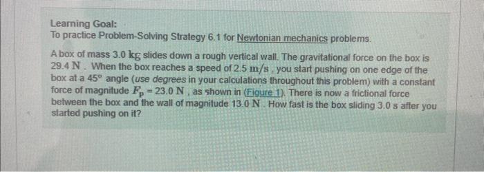 Solved Learning Goal: To practice Problem-Solving Strategy | Chegg.com