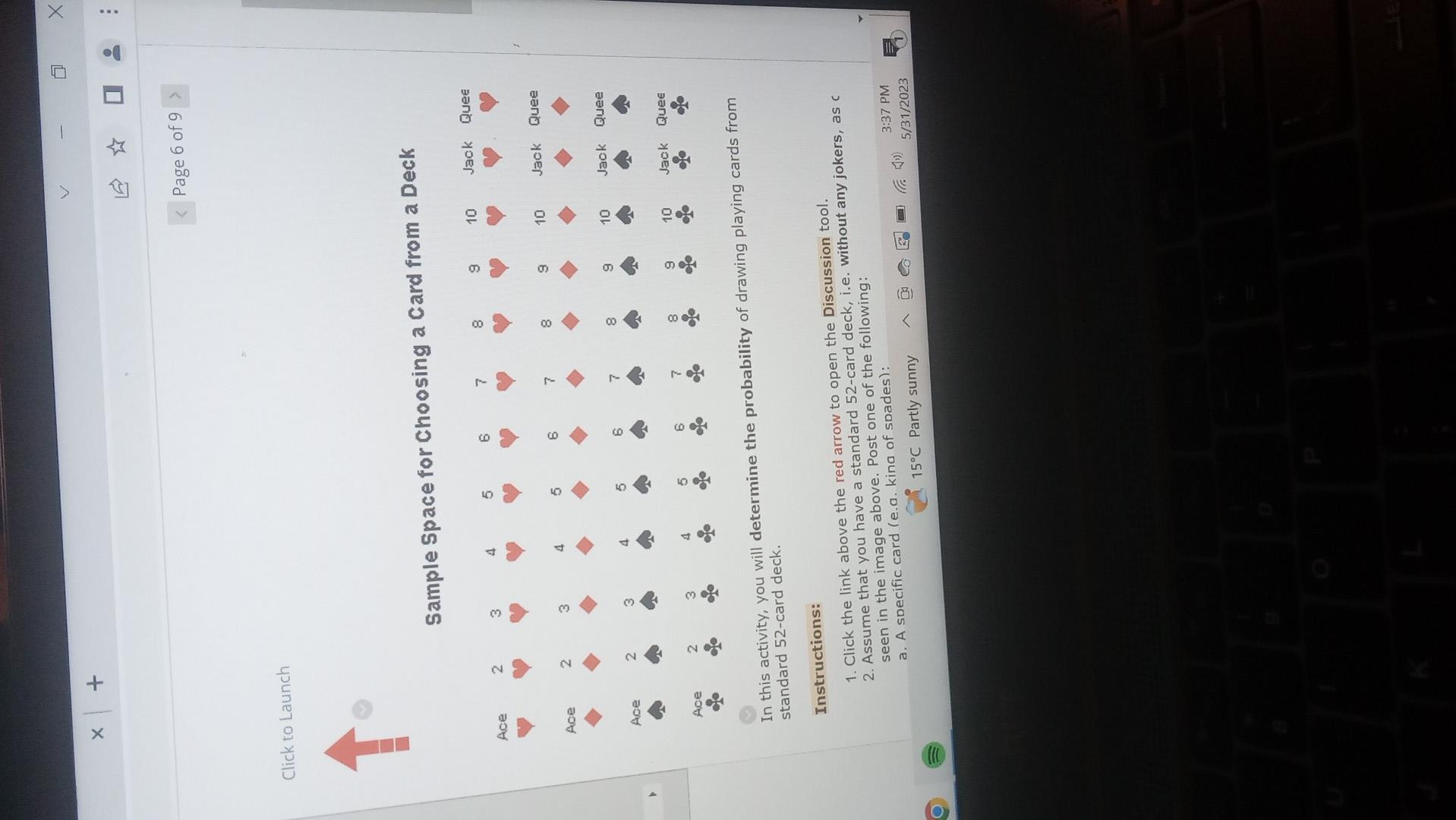 Sample Space for Choosing a Card from a Deck In this | Chegg.com