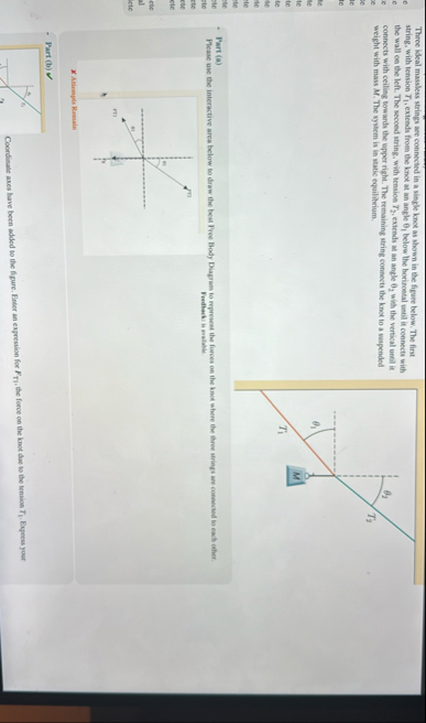 Solved Three ideal massless strings are connected in a | Chegg.com