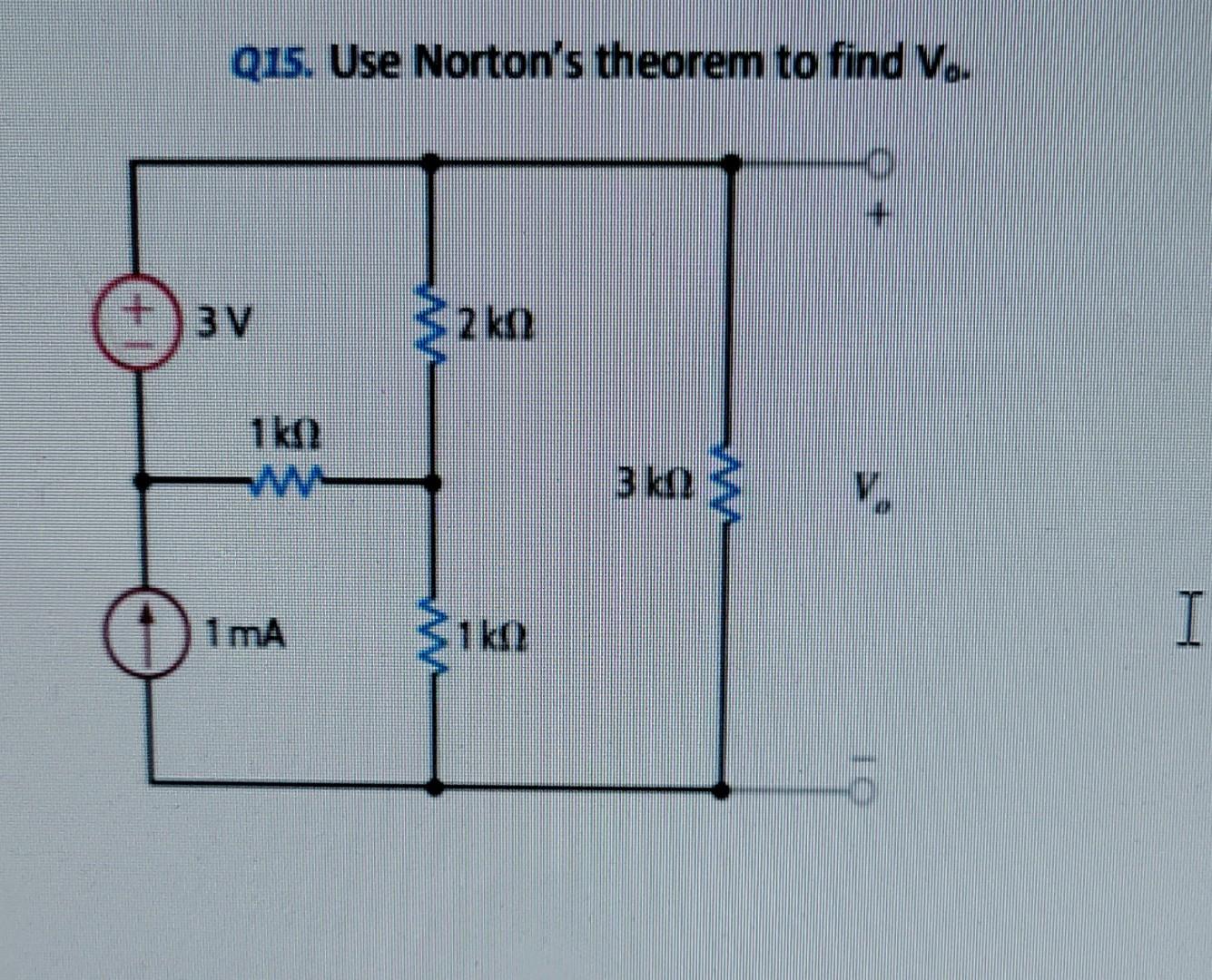 Solved Q15. Use Norton's theorem to find V0 | Chegg.com