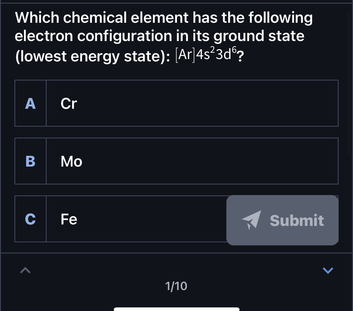 Solved Which chemical element has the following electron | Chegg.com