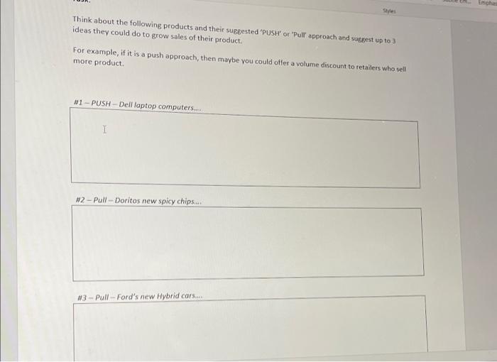 Solved ch thiph She Think about the following products and | Chegg.com