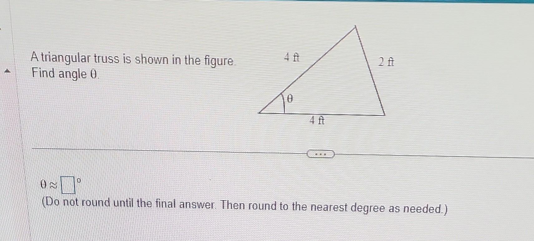 Solved A triangular truss is shown in the figure Find angle | Chegg.com