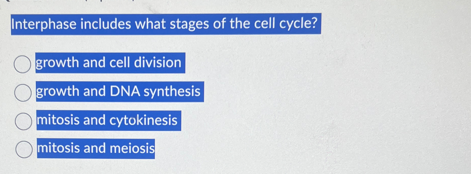 Solved Interphase includes what stages of the cell | Chegg.com