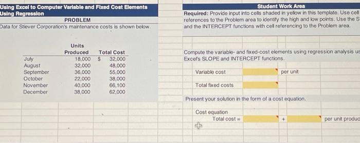 Solved Using Regression PROBLEM Required: Provide input into | Chegg.com