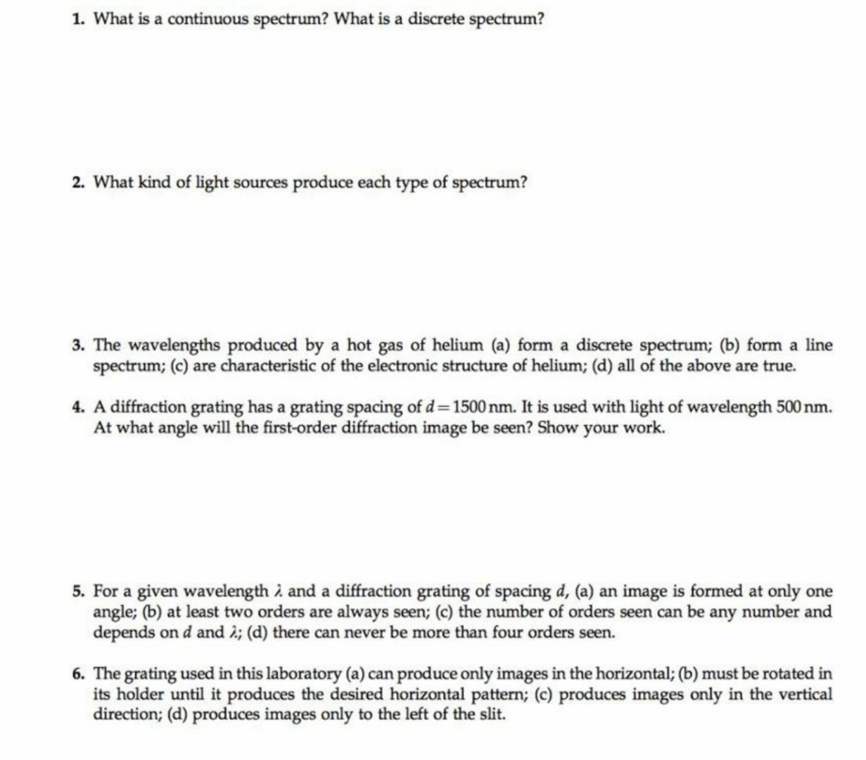 Solved What is a continuous spectrum? What is a discrete | Chegg.com