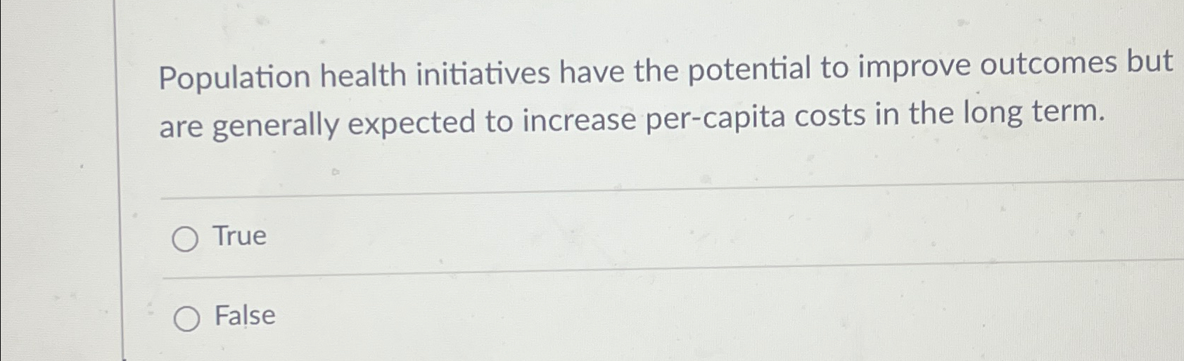 Solved Population health initiatives have the potential to | Chegg.com
