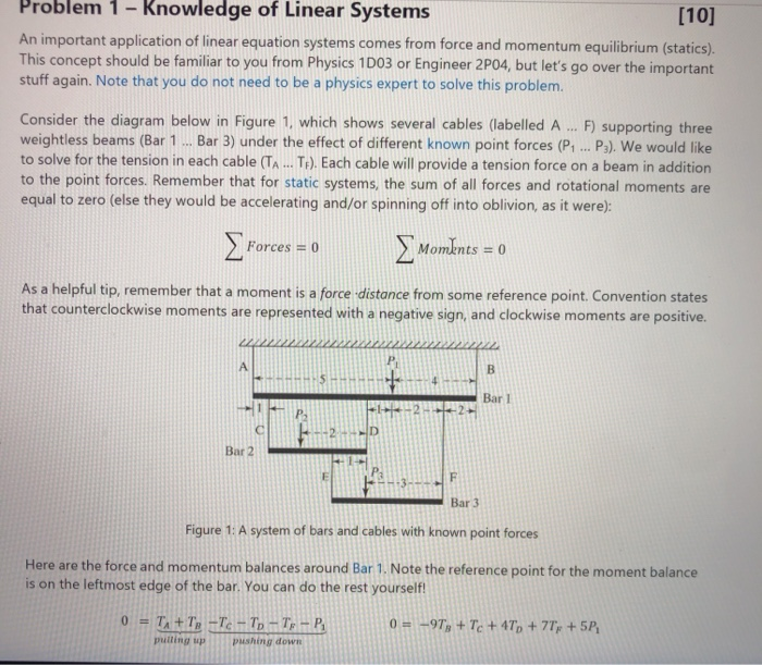 Solved Problem 1 - Knowledge of Linear Systems [10] An | Chegg.com