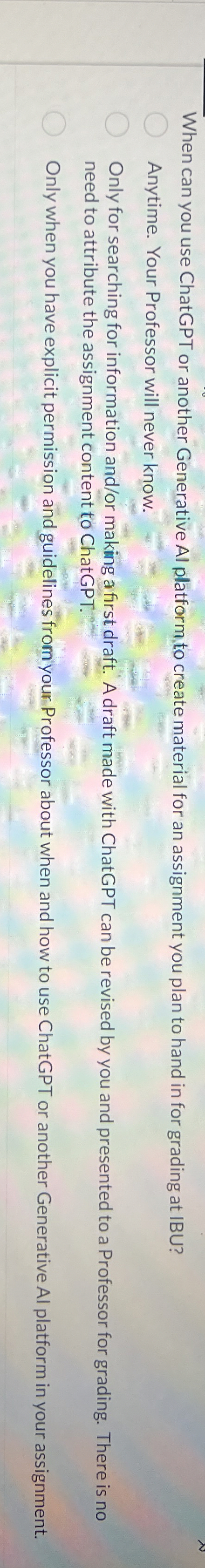 When can you use ChatGPT or another Generative Al | Chegg.com