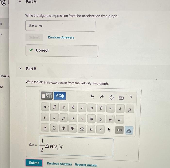Solved مه Part A Write the algeraic expression from the | Chegg.com