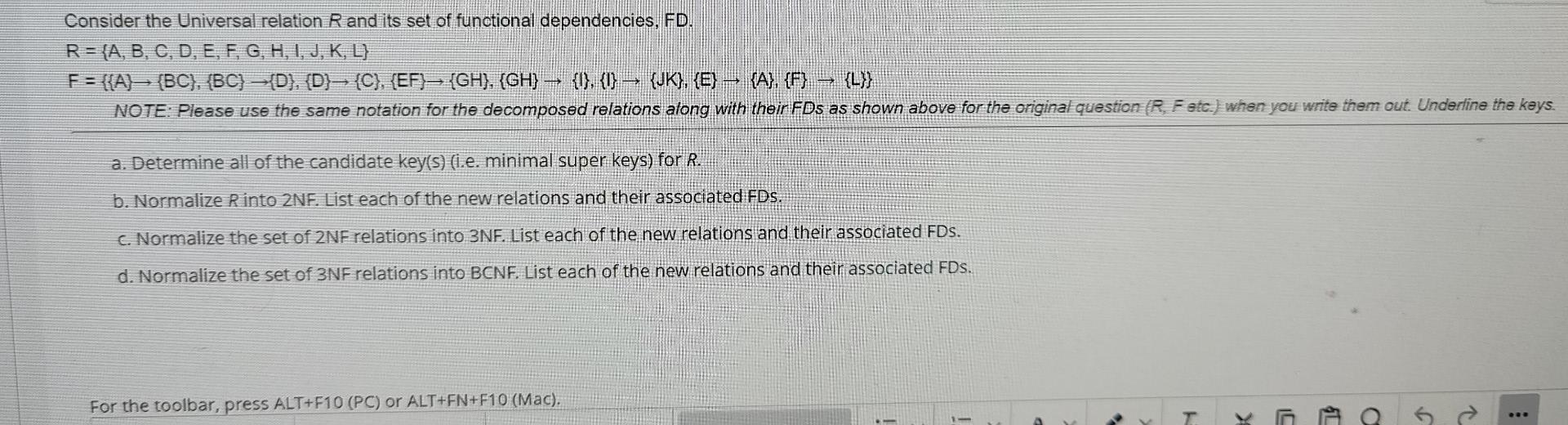 Solved Consider the Universal relation R and its set of | Chegg.com