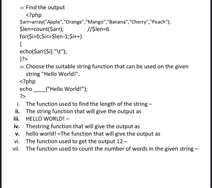 Solved 19 Find The Output 