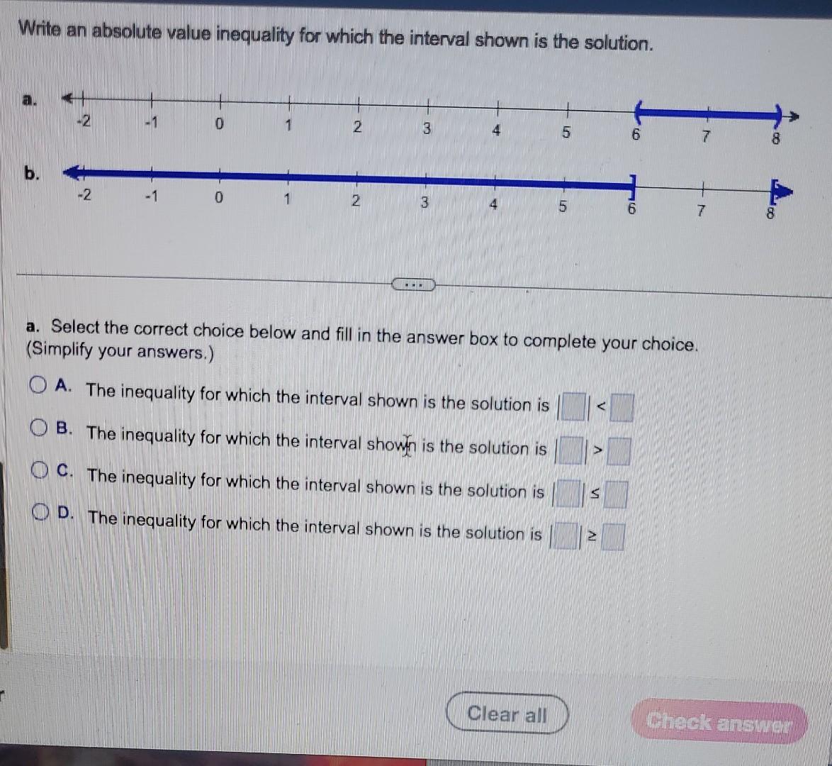 Solved Write an absolute value inequality for which the | Chegg.com